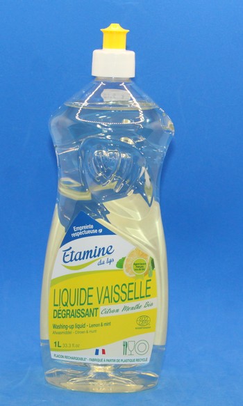Etamine du Lys Liquide Vaisselle Citron-Menthe bio 1 litre | Droguerie Moderne